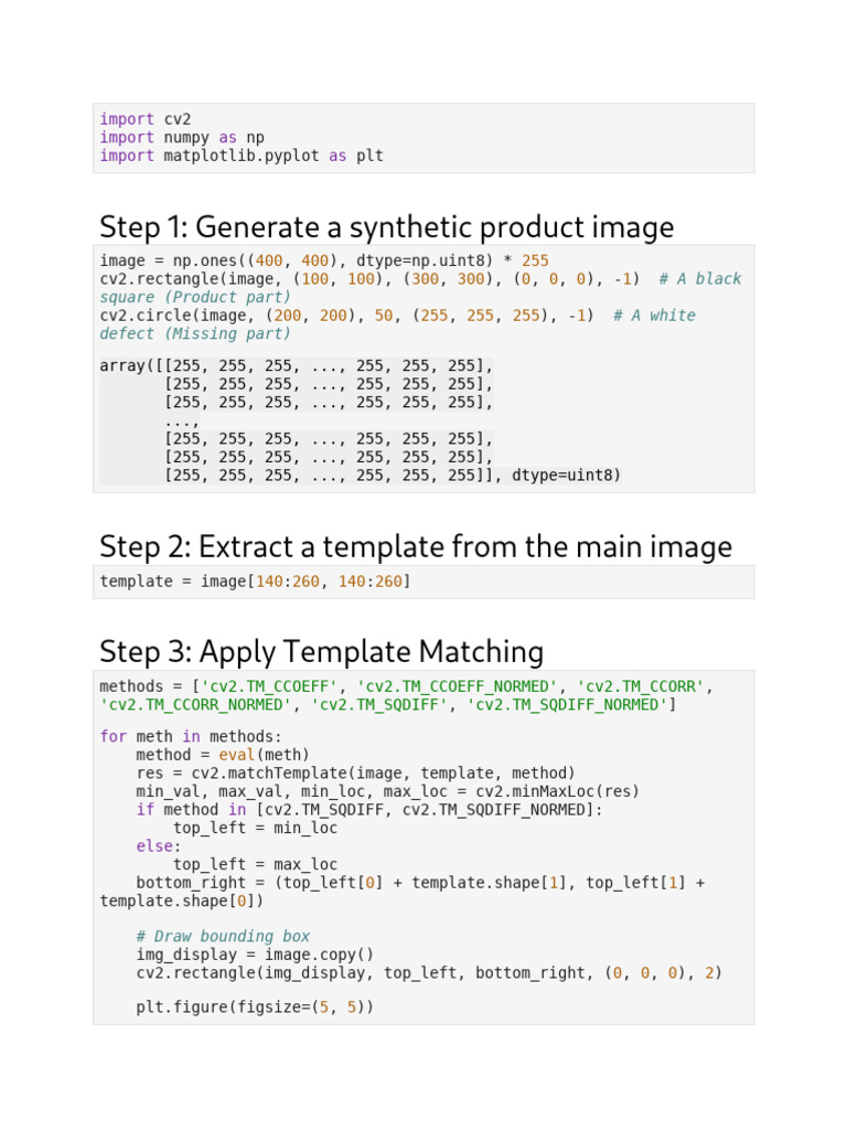 Template Matching | PDF
