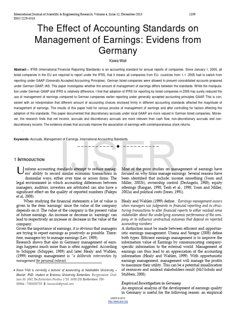 The Effect of Accounting Standards On Ma | PDF | International ...