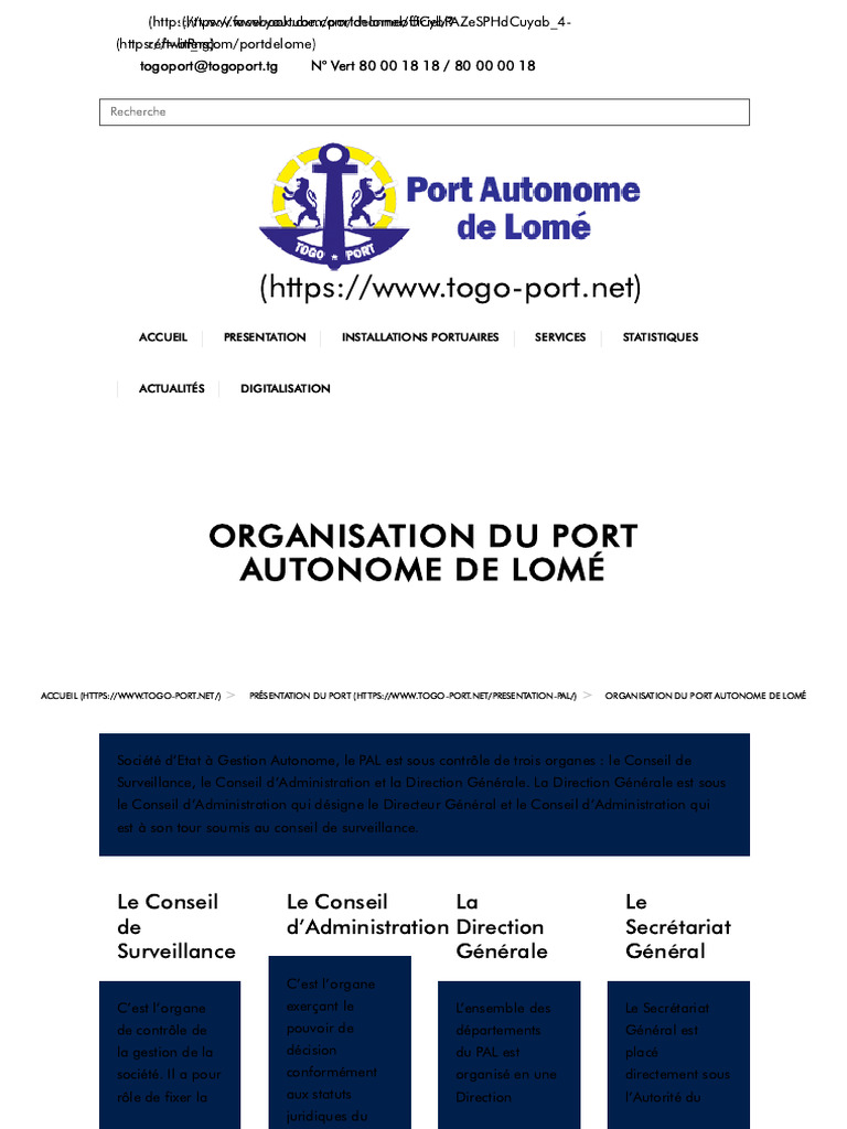 Organisation du Port Autonome de Lomé | PDF | Système d'information | Port