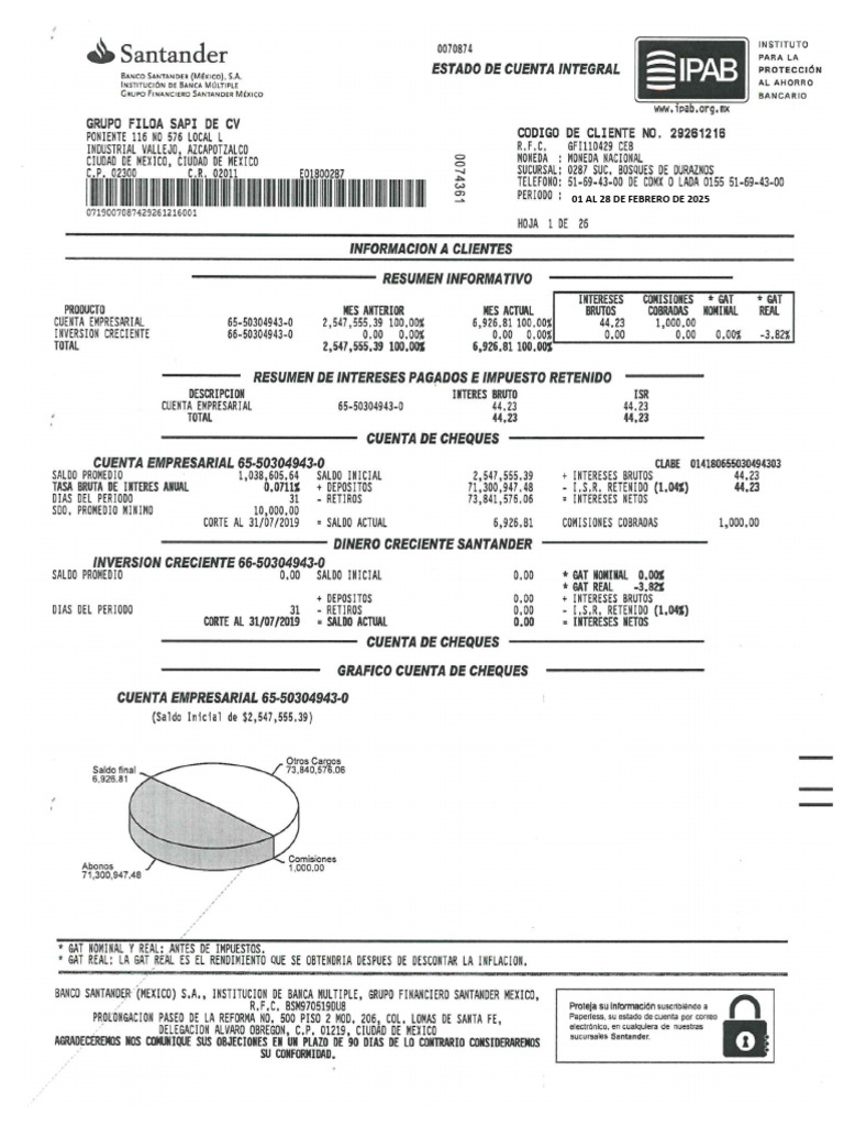 Caratula Edo. Cta. 943 | PDF