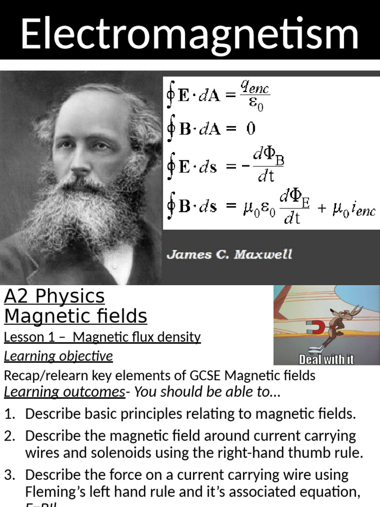 A2 Physics - Magnetic Fields 1 - Magnetic Flux Density 2025 | PDF | Magnetic Field | Magnet