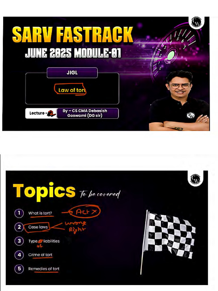 Law of Torts 02 - Class Notes | PDF