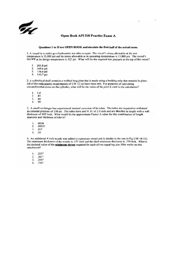 API 510 Exam Quiz Bank - 2025 | PDF