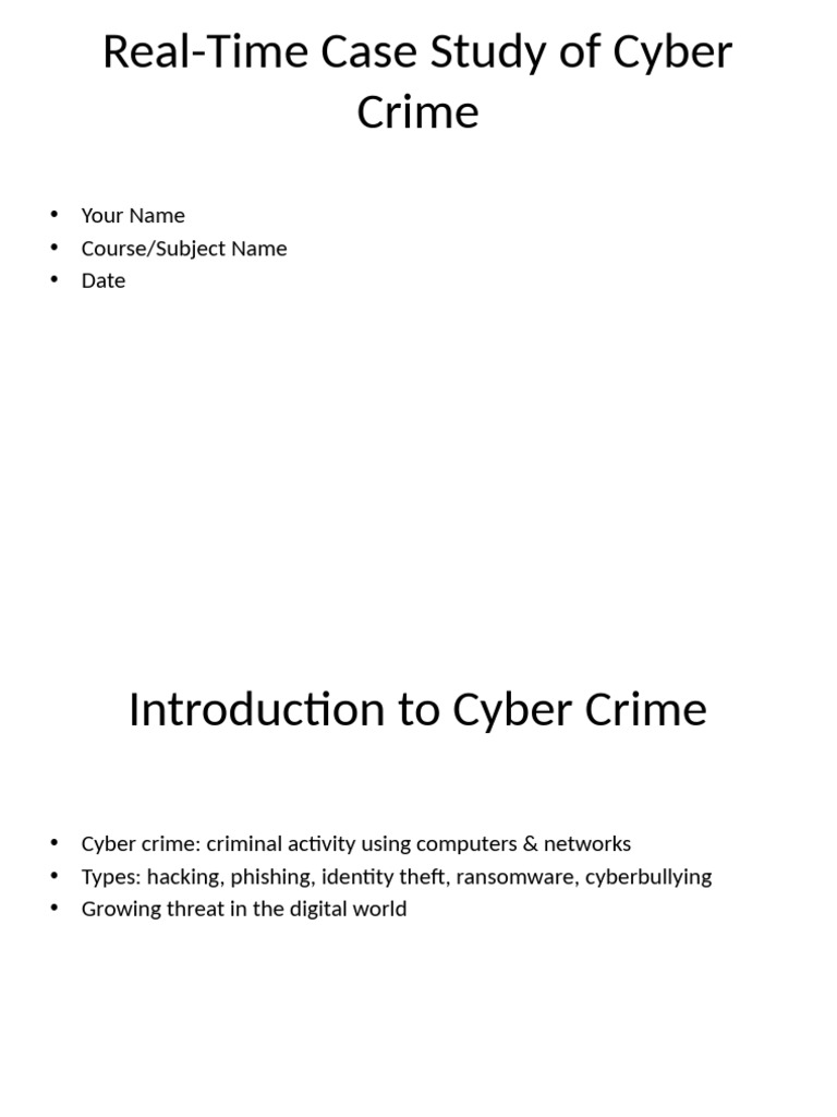 Cyber Crime Case Study | PDF