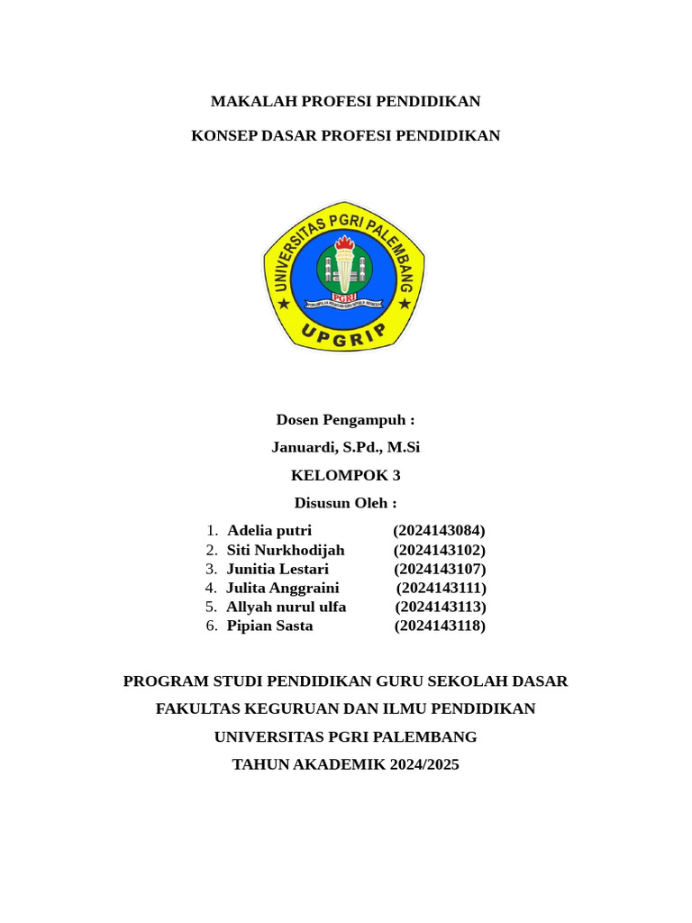 Konsep Dasar Profesi Pendidikan | PDF