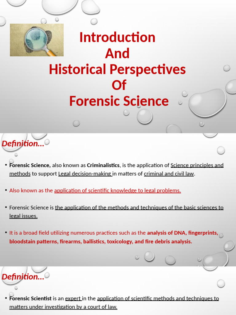 Introduction and History of Forensic Science | PDF | Forensic Science ...