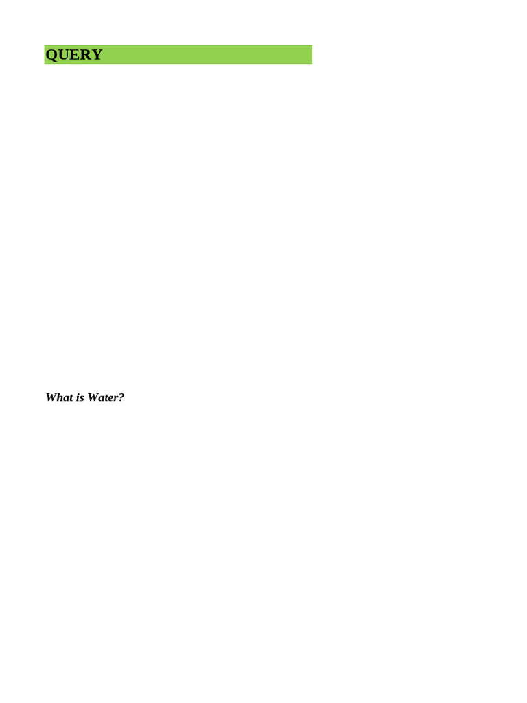 Queries and Answers Final | PDF | Water | Hypothesis
