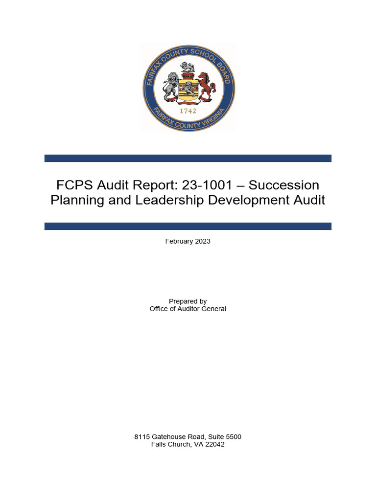 FCPS Succession Planning Audit Report | PDF | Internal Control | Mentorship
