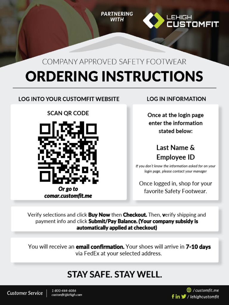 Updated Safety Shoes CF Ordering Instructions-Comar Updated ...