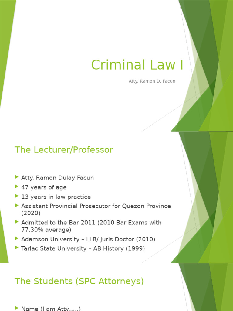 Criminal Law I S1 Introduction | PDF | Legal Liability | Juris Doctor
