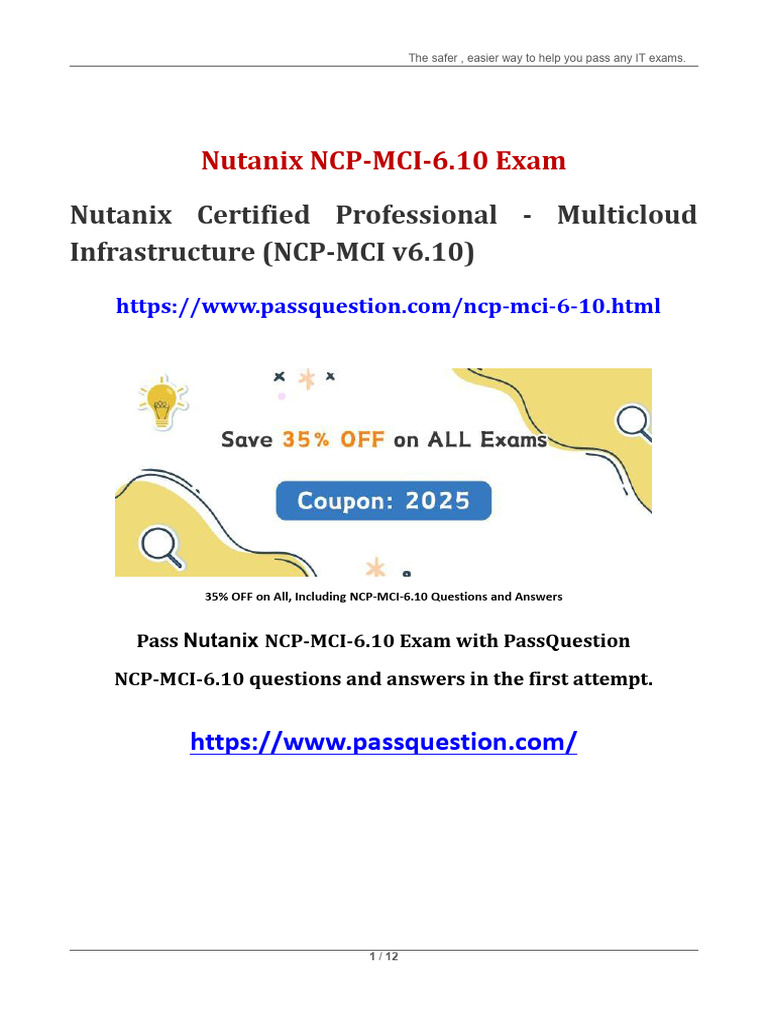 Nutanix Multicloud Infrastructure NCP MCI 6.10 Questions and Answers 2025 PDF | PDF | Domain ...