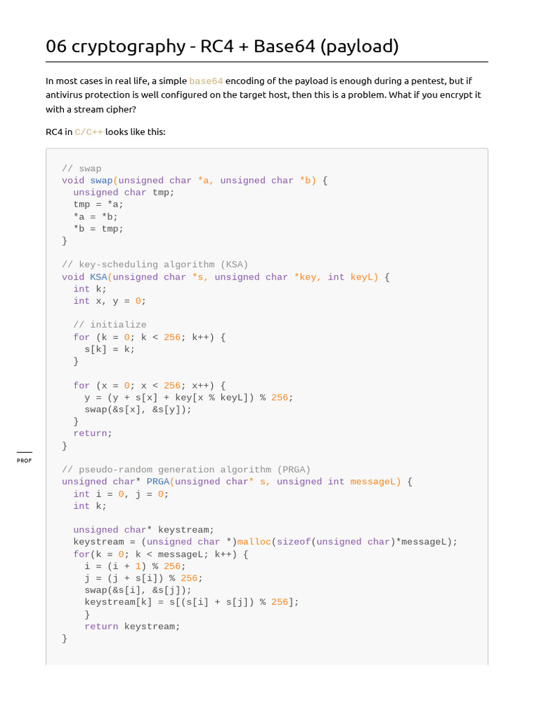 06 Cryptography rc4 Base64 | PDF | Espionage Techniques | Cyberwarfare
