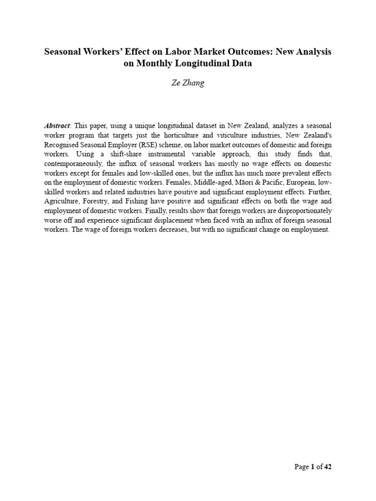 JMP Draft 2024 October | PDF | Immigration | Employment