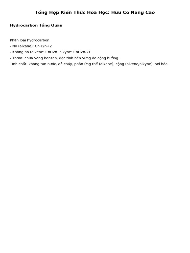 Tong Hop Kien Thuc Huu Co Nang Cao | PDF