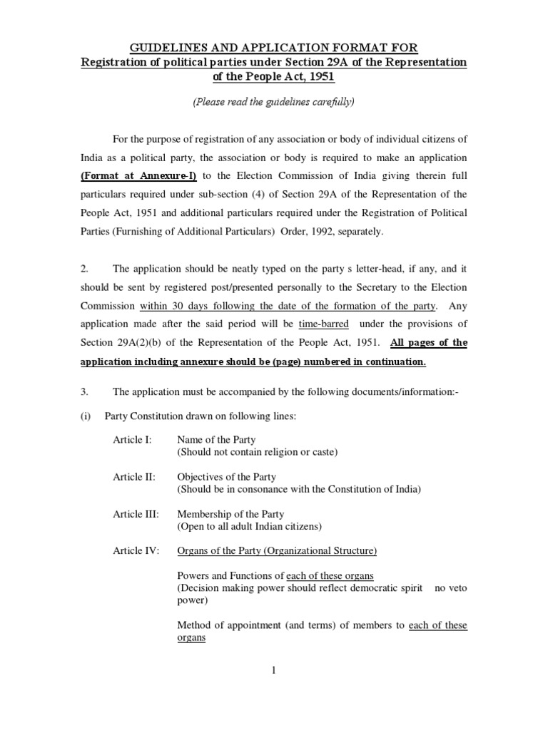 Political Party Registration Guide | PDF | Government | Constitutional Law