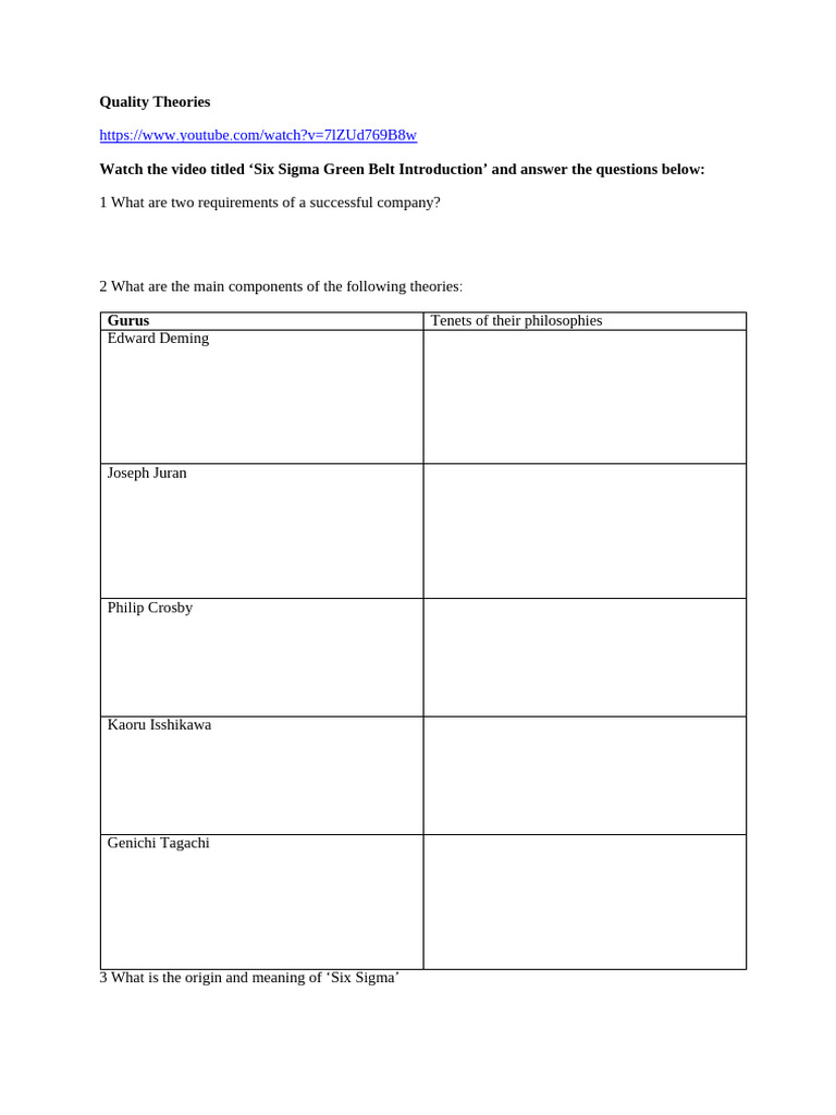 Quality Theories Ss | PDF