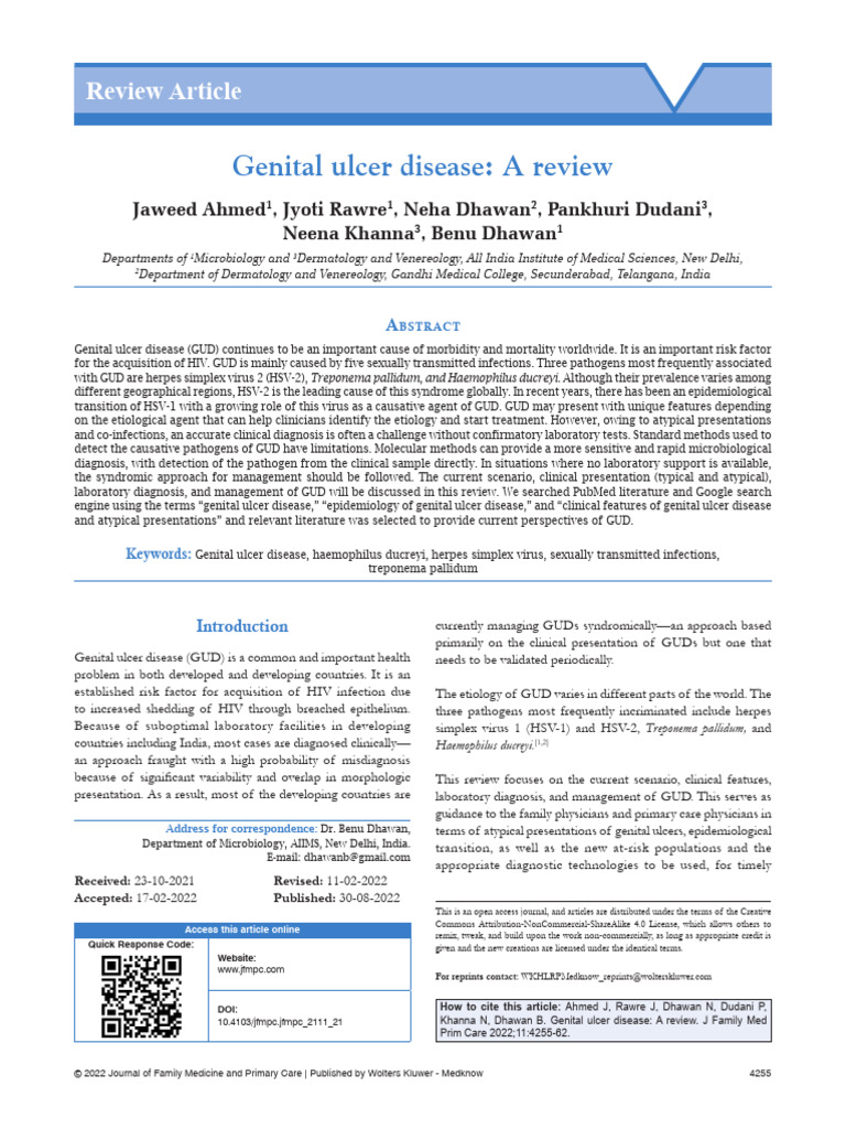Journal 1 - Genital Ulcer Disease (GUD) PDF | PDF | Sexually ...