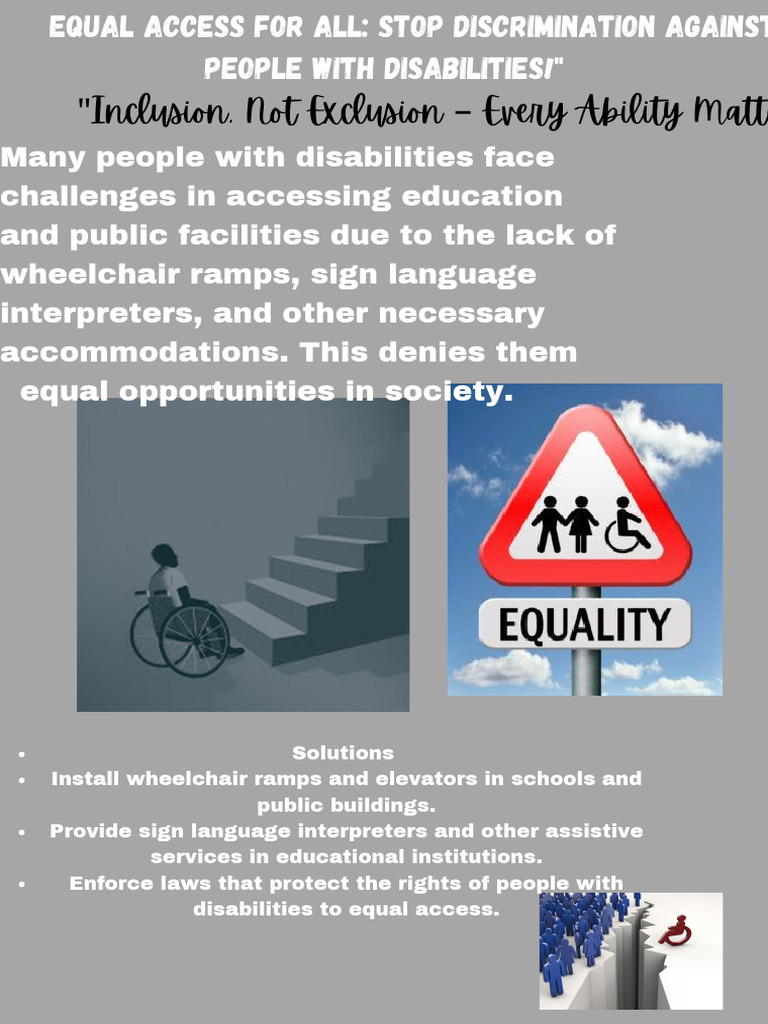 Equal Access For All Stop Discrimination Against People With ...