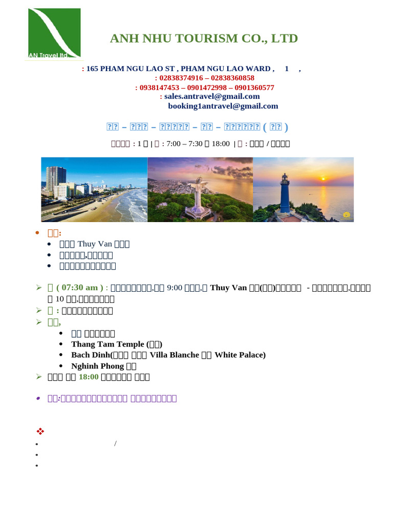 Anh Nhu Tourism C1 | PDF