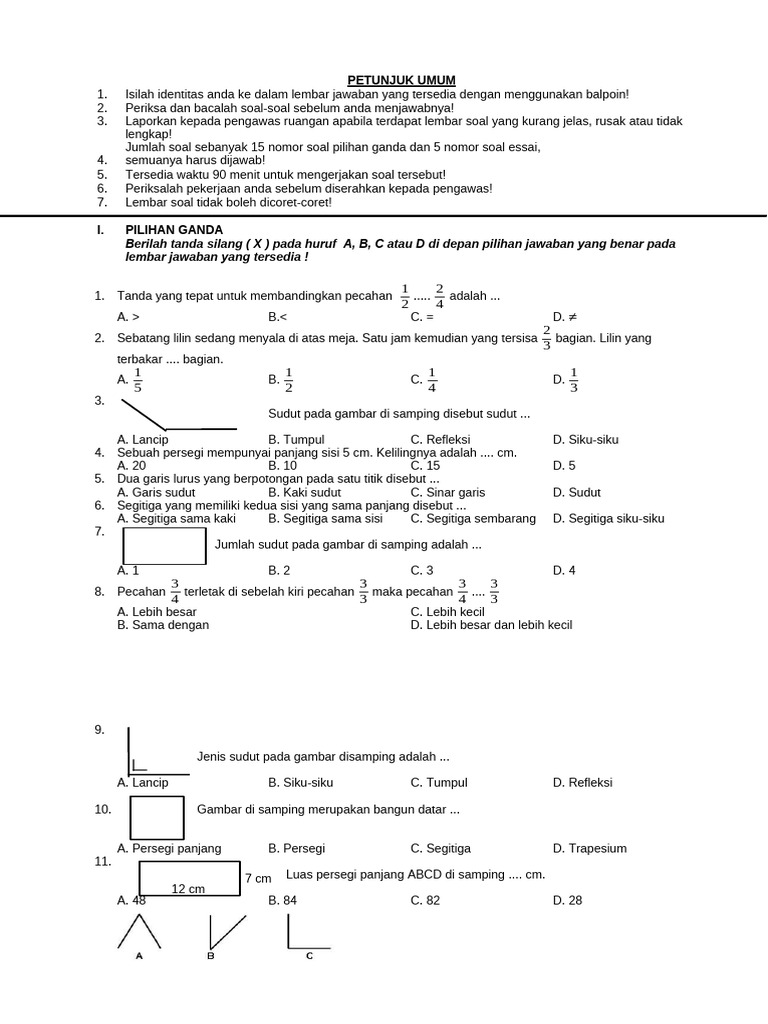 SOAL MTK 3 2021 ACC | PDF