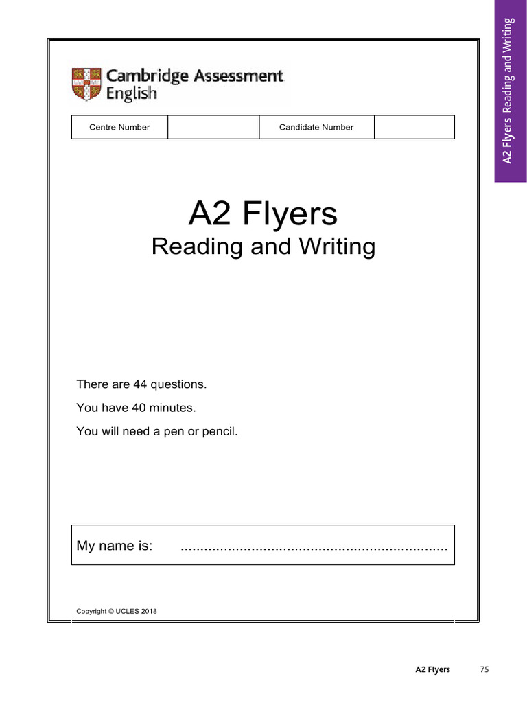 Writing Test - Flyers Đề | PDF | Hippopotamus