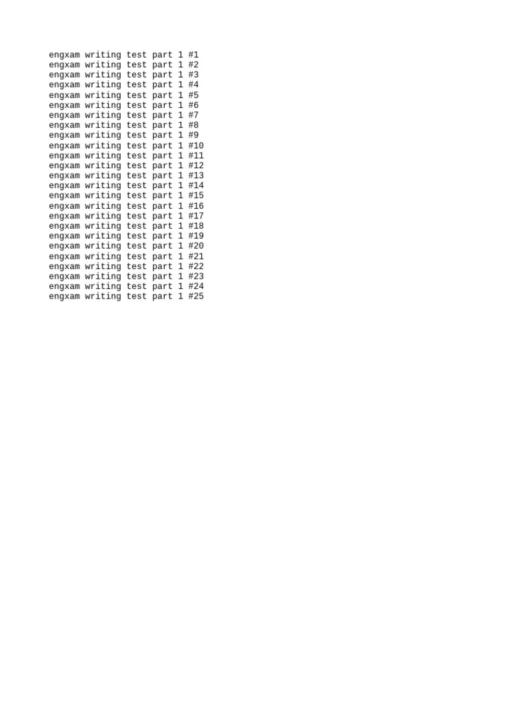Engxam Writing Test Part 1 List | PDF