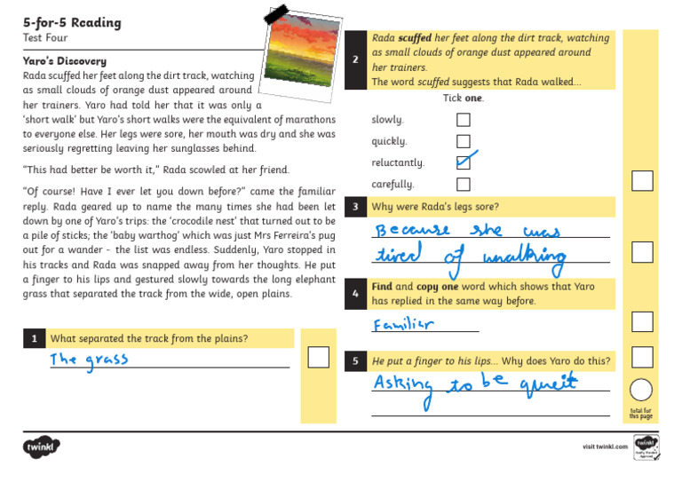5-For-5 Reading Test 4 Questions - Edited | PDF