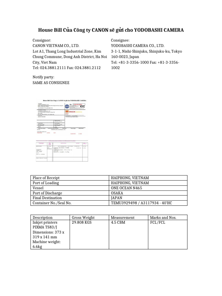 House Bill Canon Yodobashi | PDF