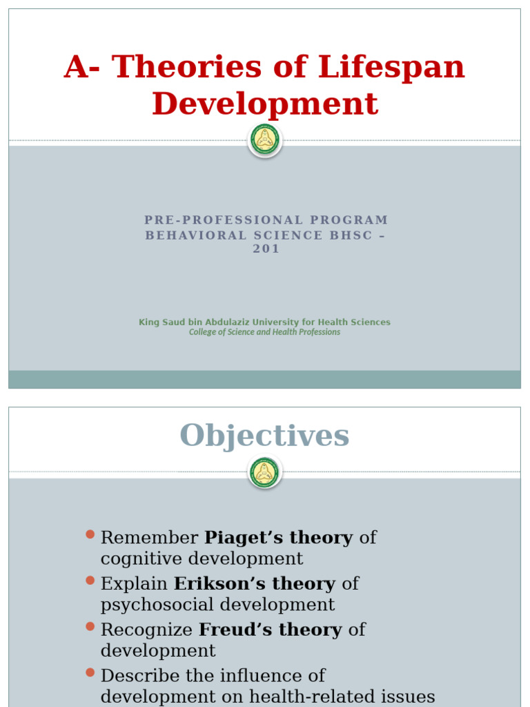 Lecture 20 A - Theories of Lifespan Development | PDF | Schema (Psychology) | Cognition