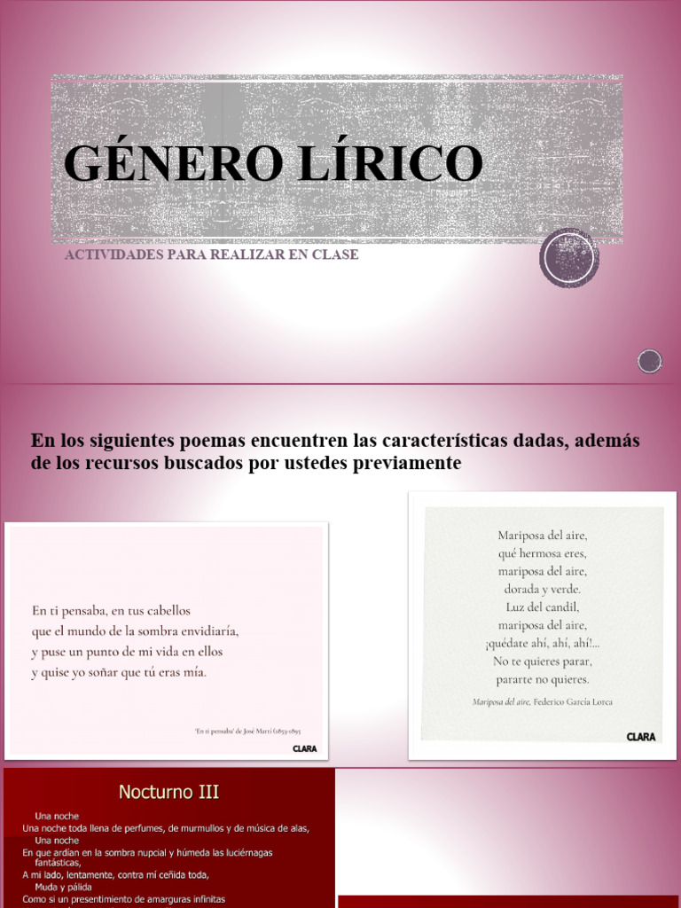 Genero Lirico Poemas | PDF