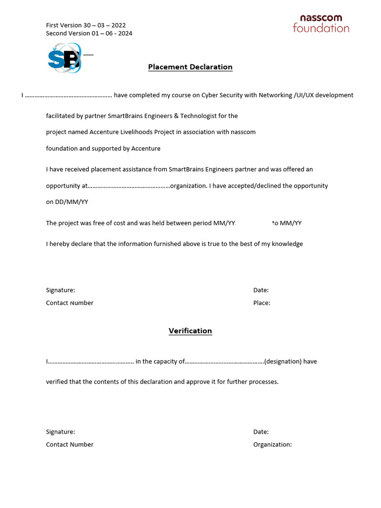 Selfdeclaration Acc | PDF