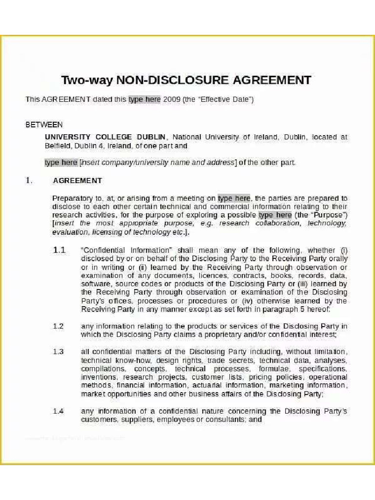 Tow Way Non Disclosure Agreement | PDF