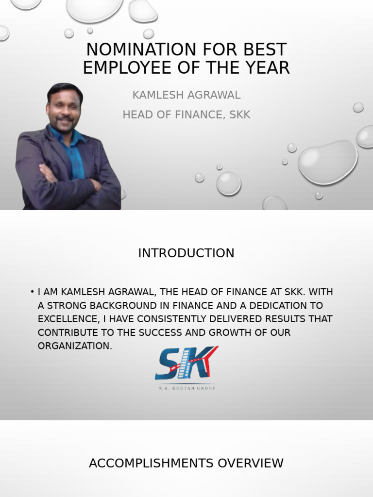 Nomination For Best Employee of The Year | PDF
