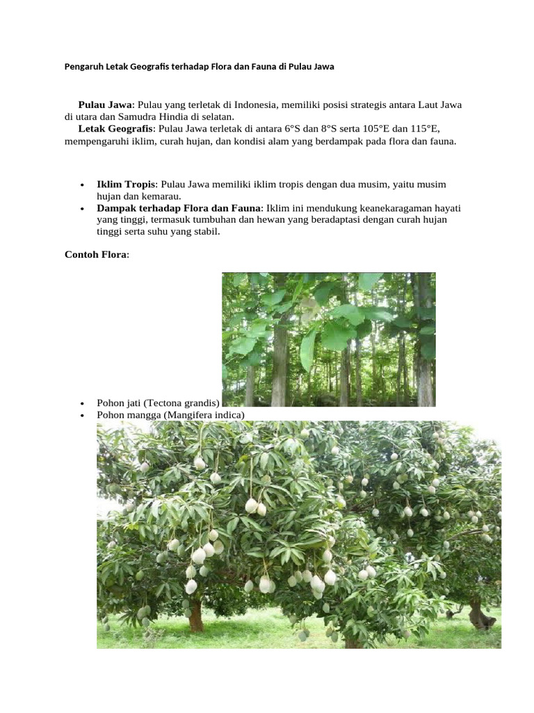 Pengaruh Geografis terhadap Flora Jawa | PDF