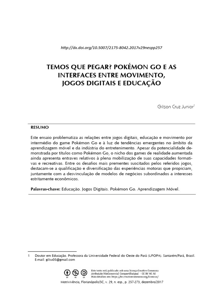 Temos Que Pegar - Pokémon Go e As Interfaces Entre Movimento, Jogos ...
