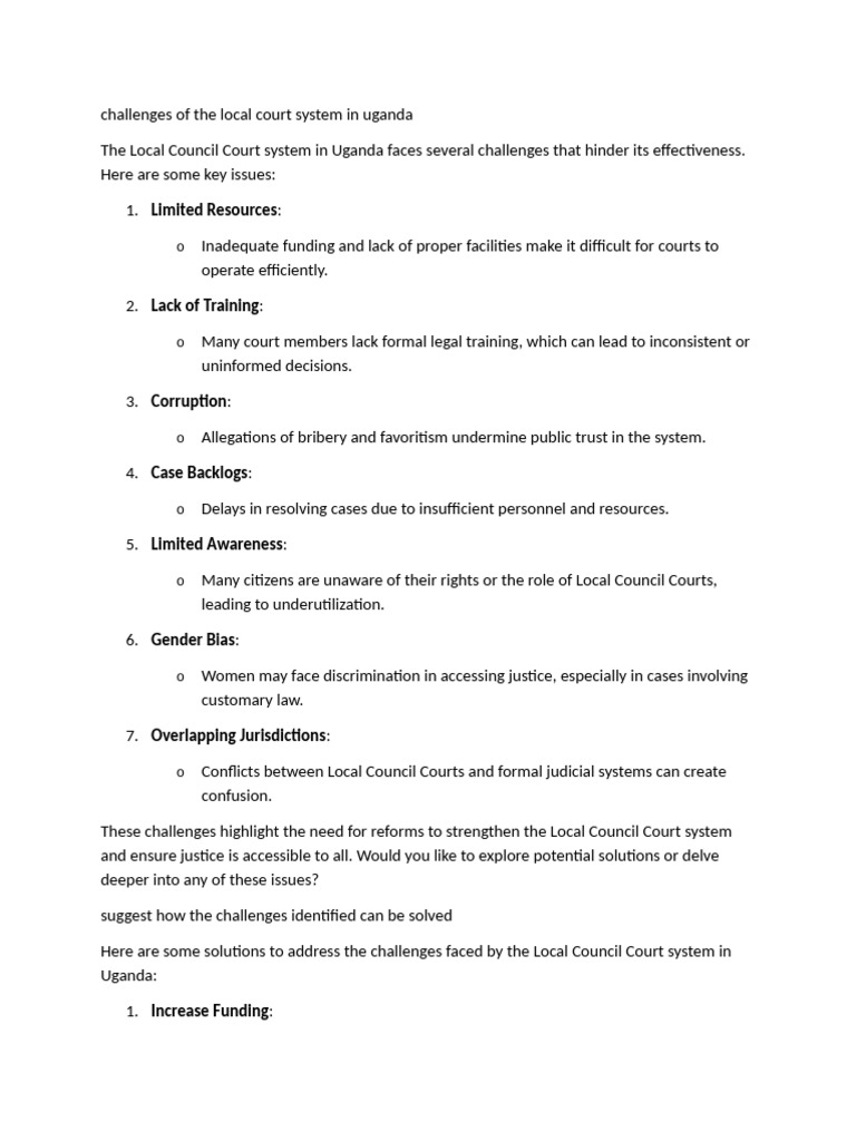 Challenges and Solutions for Local Courts | PDF | Corruption | Social ...