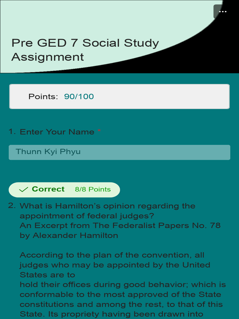 Pre GED 7 Social Study Assignment | PDF
