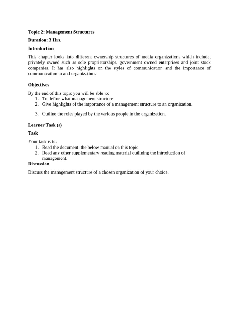 Media Management Structures Explained | PDF | Board Of Directors | Stocks