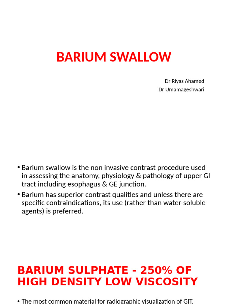 Barium Swallow: Techniques and Indications | PDF | Esophagus ...