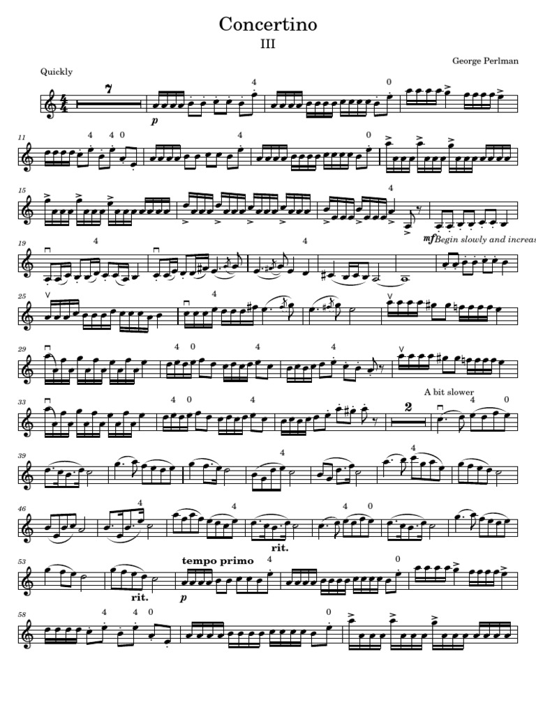 Concertino George Perlman | PDF