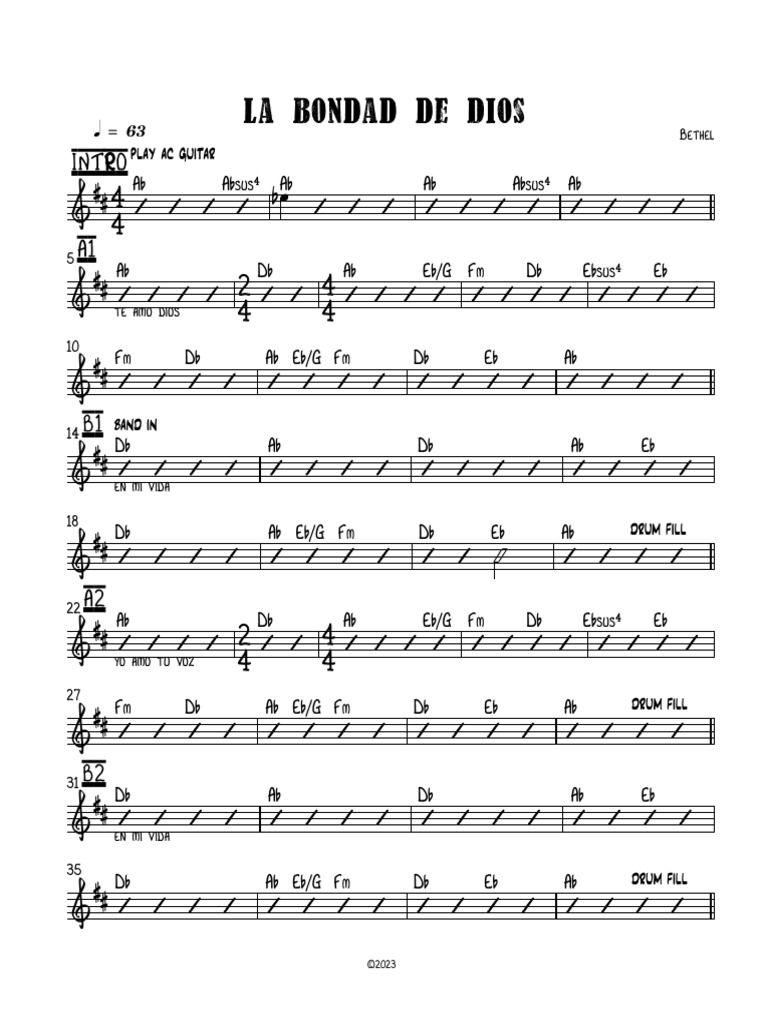Partitura La Bondad De Dios Pdf