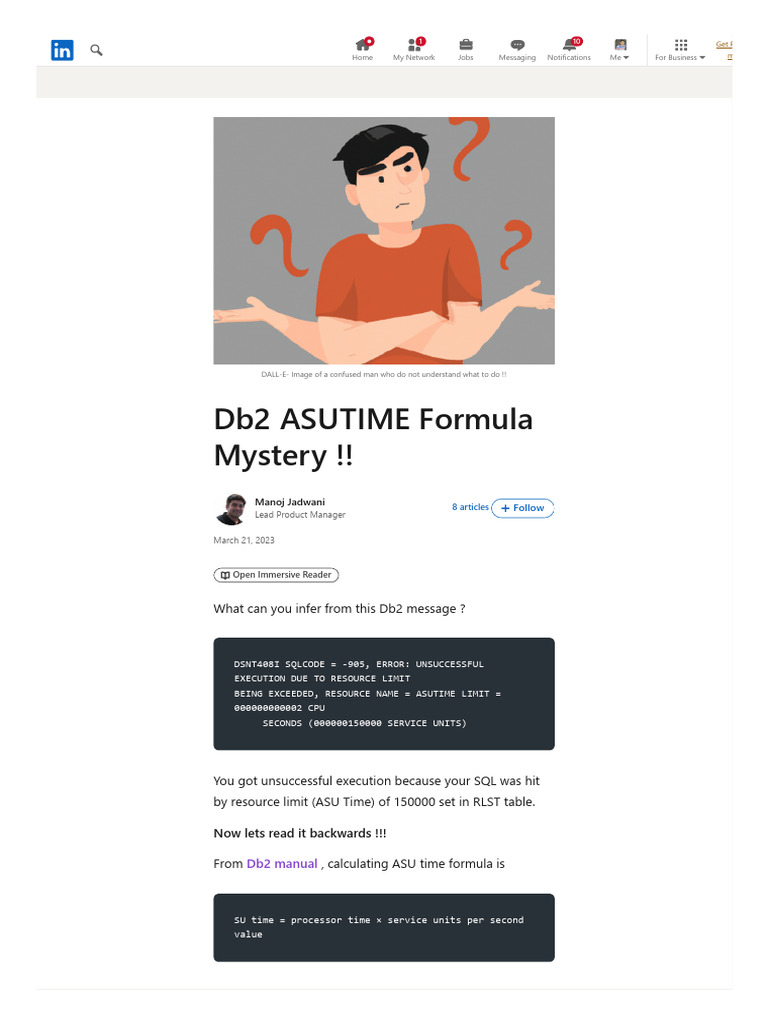 Db2 ASUTIME Formula Mystery !! | PDF | Central Processing Unit | Ibm Db2