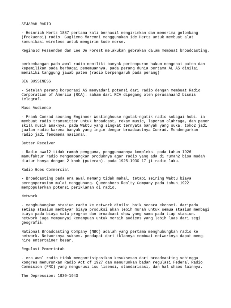 Sejarah Perkembangan Radio dari Awal | PDF