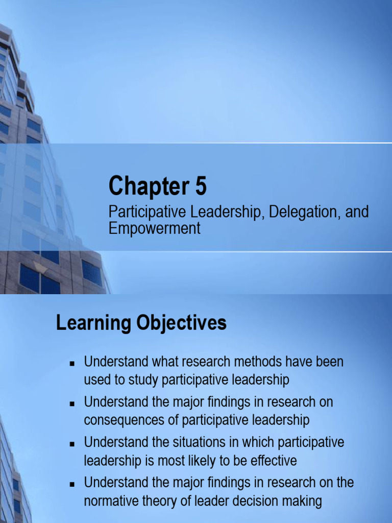 Participative Leadership and Empowerment Guide | PDF | Empowerment ...