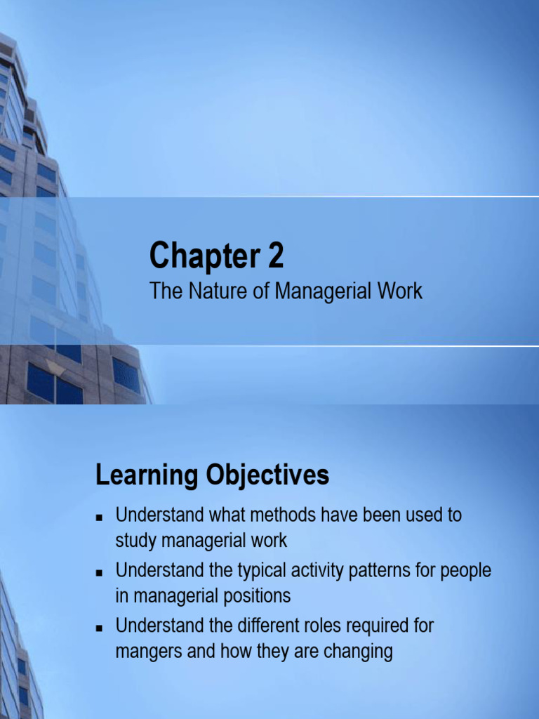 Ch. 02 The Nature of Managerial Work | PDF | Psychology | Social Psychology