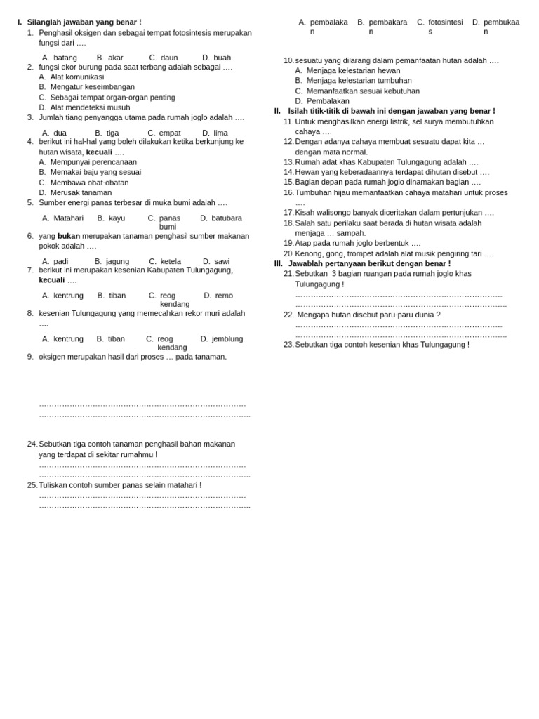 Sas 2 PLH Kelas 3 | PDF