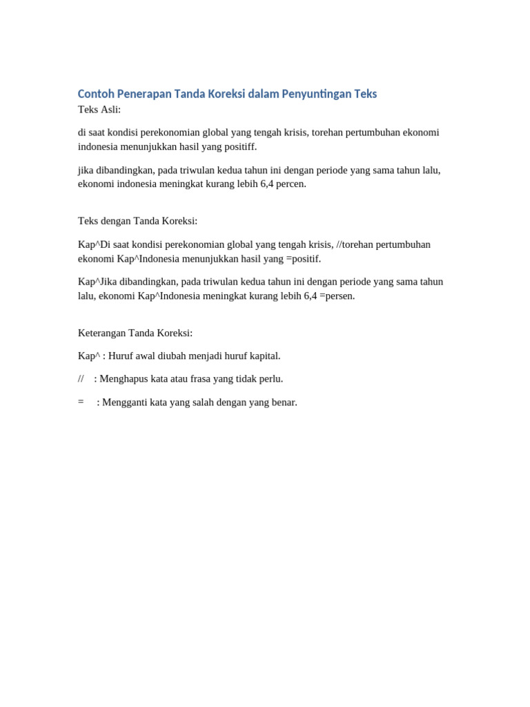 Contoh Tanda Koreksi | PDF