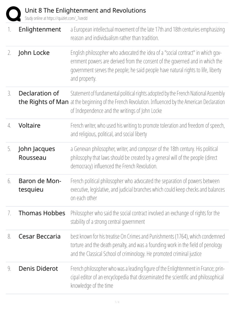 Enlightenment and Revolutionary Ideas | PDF | Age Of Enlightenment ...