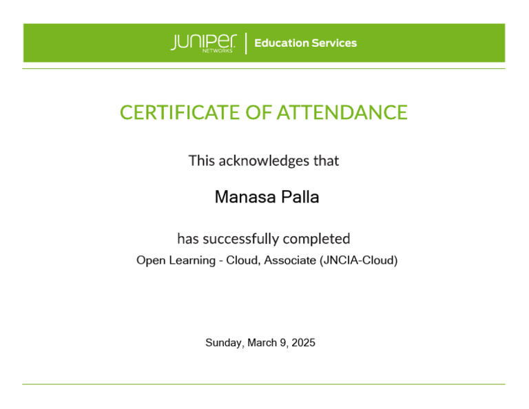 Juniper Certificate | PDF