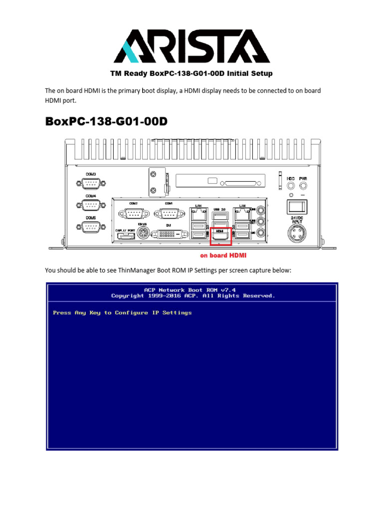 TM Ready BoxPC Setup Guide | PDF
